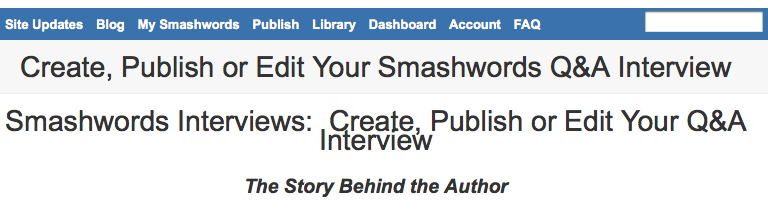 Smashwords Unveils Smashwords Interviews | Self-Publishing Review